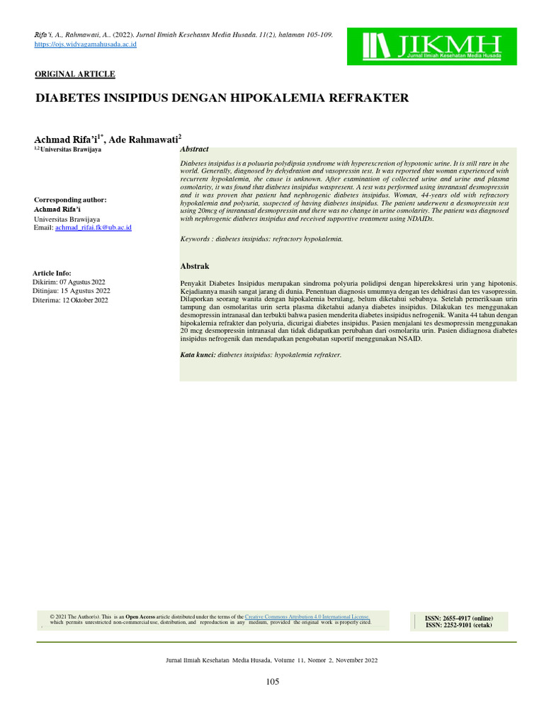 319-Article Text-1439-1-10-20221110 | PDF | Endocrine System | Nephrology