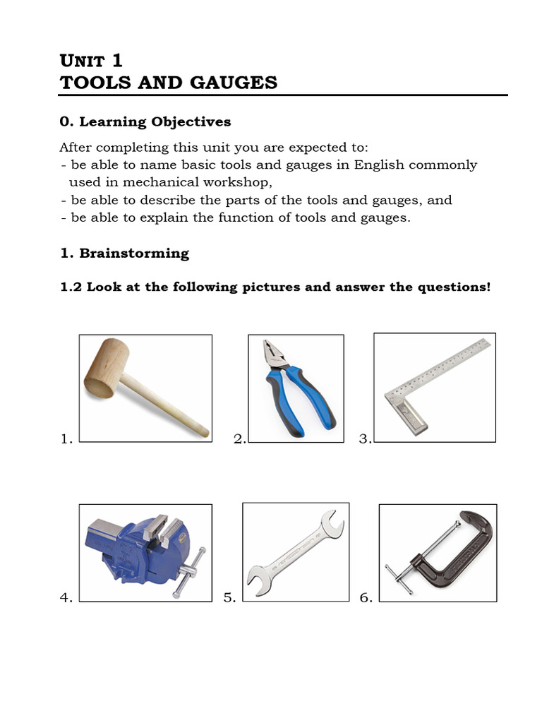 Unit 1 Tools and Gauges | PDF