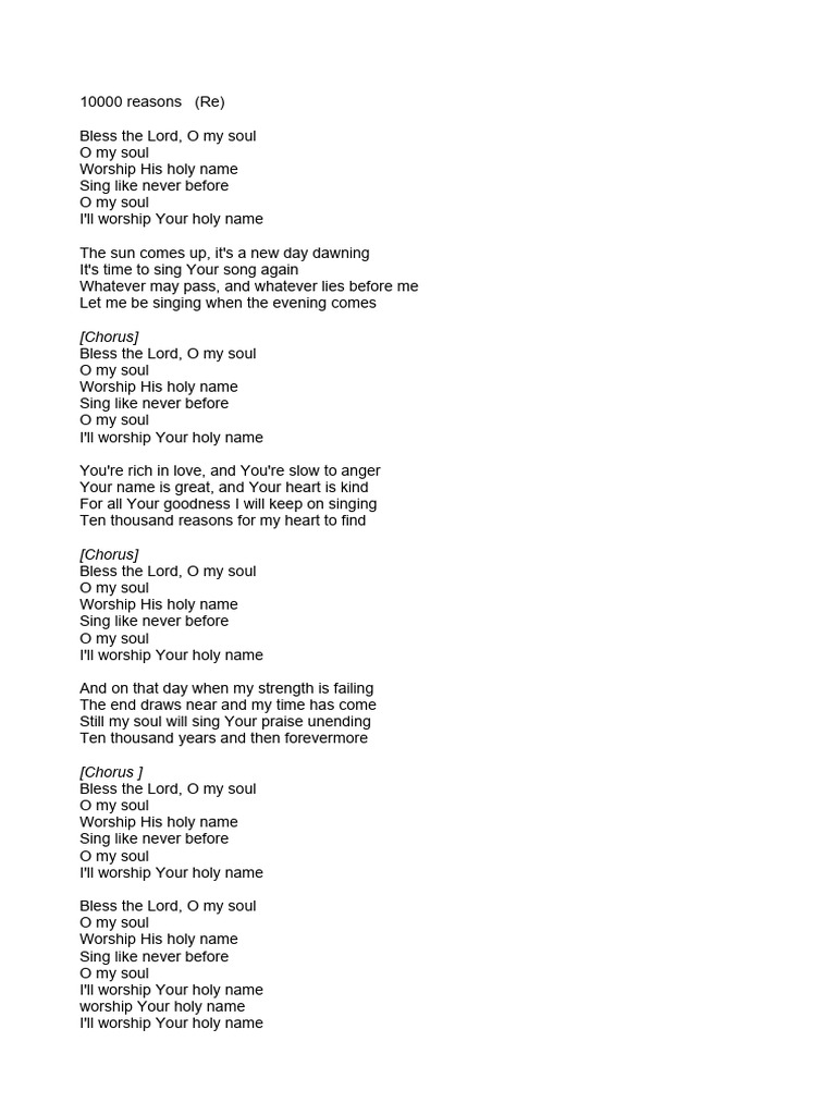Bless The Lord - Matt Rodman | PDF