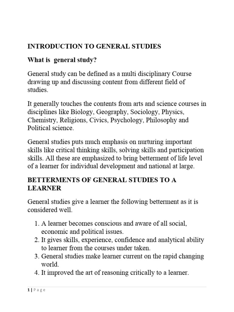 General Studies Notes For FORM 5 and 6 (Msword) | PDF
