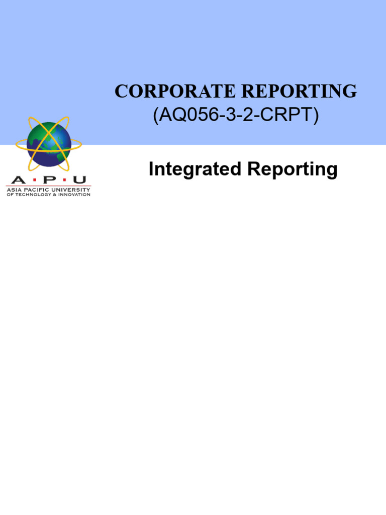 Chapter 6 Integrated Reporting Pdf Strategic Management Governance