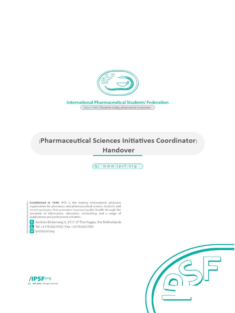 IPSF Public Health Advocacy Coordinator Handover | PDF | Mentorship ...