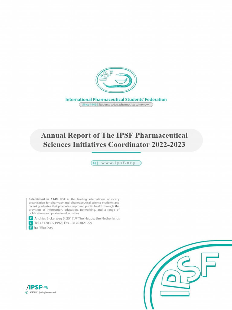 IPSF Pharmaceutical Sciences Initiatives Coordinator 2022-2023 | PDF | Mentorship | Science