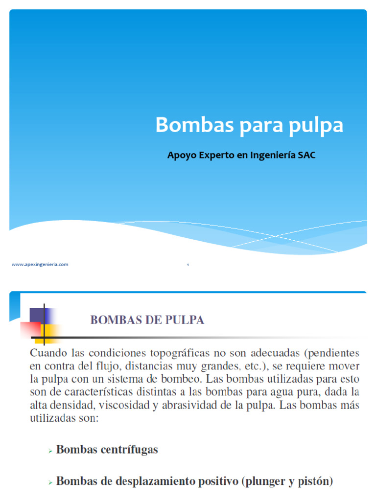 Bombas para Pulpa I | PDF | Física Aplicada e Interdisciplinaria ...