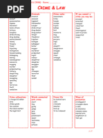 Crime Vocabulary and Verbs Worksheet | PDF