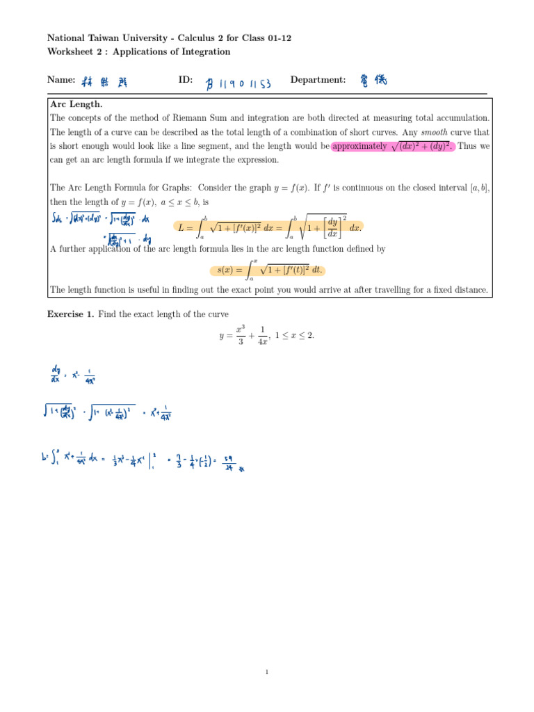 111 Worksheets For Calculus 1 4-2 | Download Free PDF | Integral ...