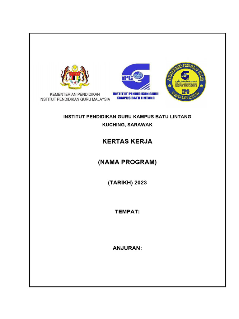 Format Kertas Kerja Program JPP 23 24 | PDF