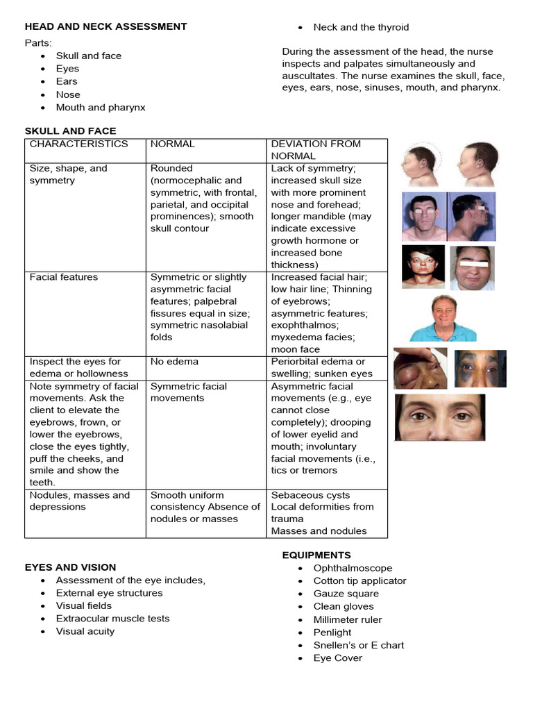 Head and Neck Assessment Guide | PDF | Thorax | Neck