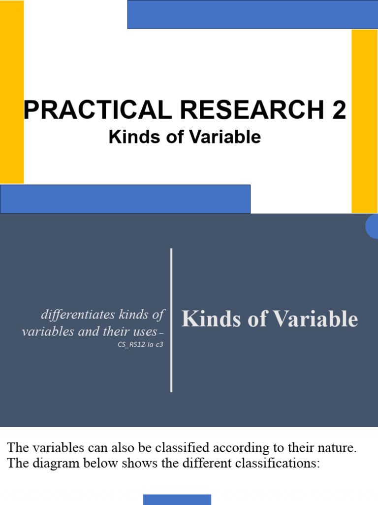 Lesson 3 Kinds of Variables Levels of Measurement | PDF | Level Of Measurement | Categorical ...