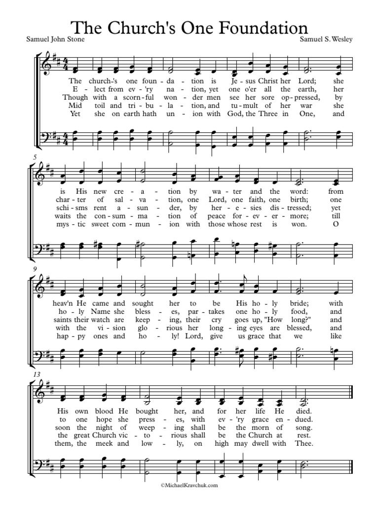The Churchs One Foundation D Major Choir | PDF