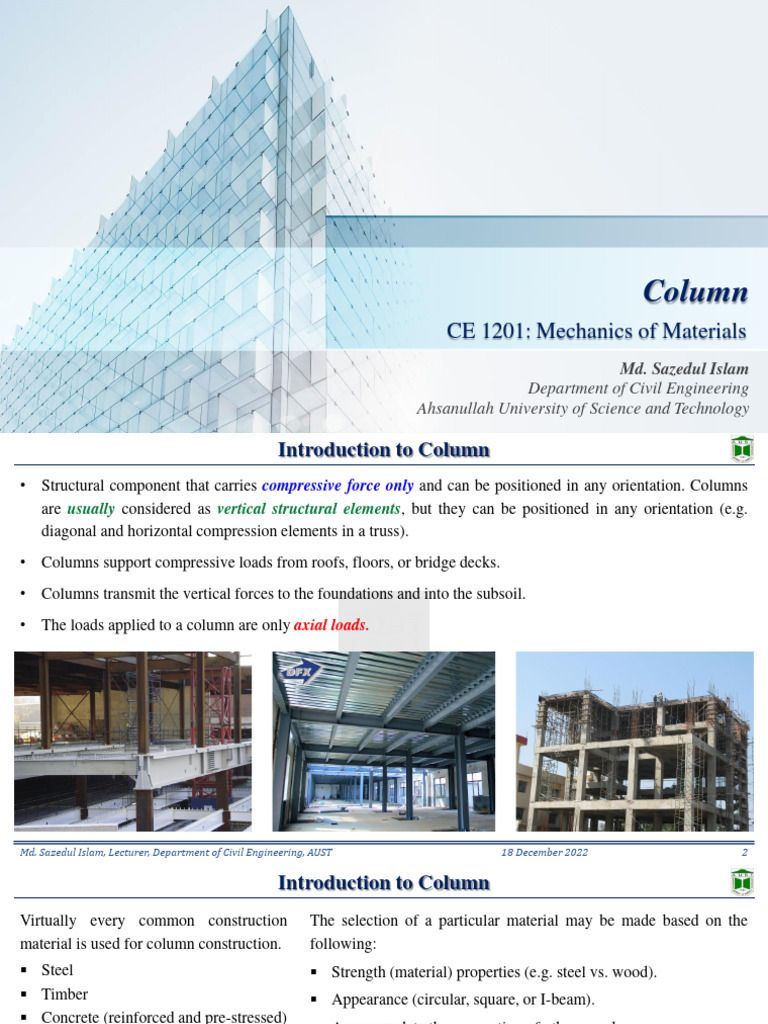 Understanding Column Design in Civil Engineering | PDF | Buckling | Column