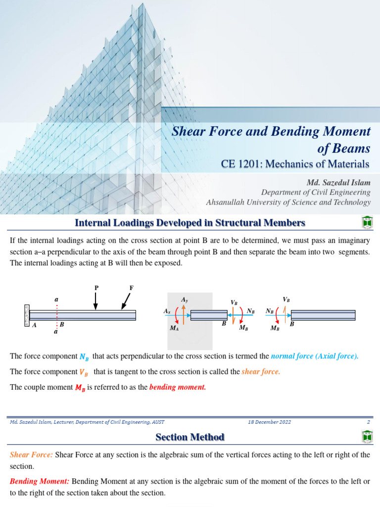 Shear Force Diagram (SFD) and Bending Moment Diagram (BMD) (Civil Engg ...