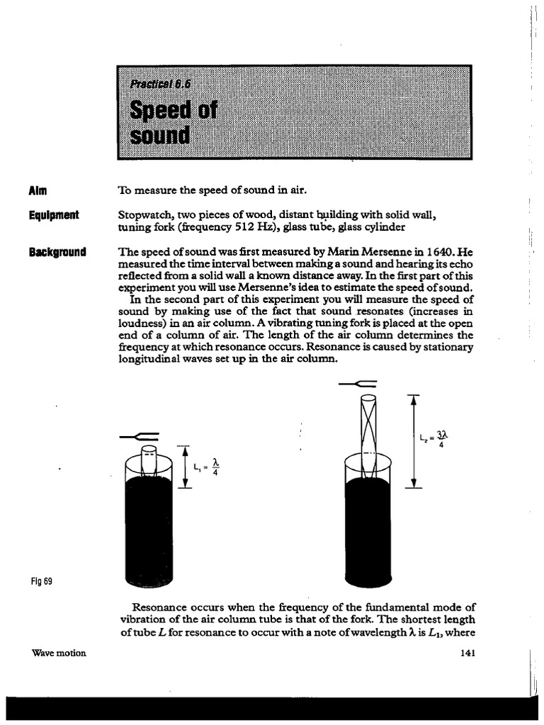 Speed of Sound Practical | PDF