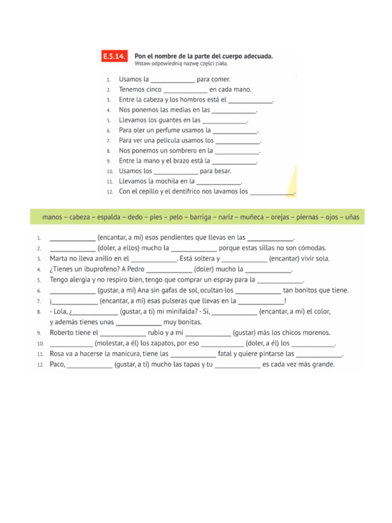 Spanish Exercise Irregulares Ejercicios 2 Pdf