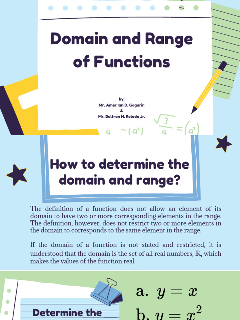 Domain and Range of Function | PDF | Function (Mathematics) | Equations