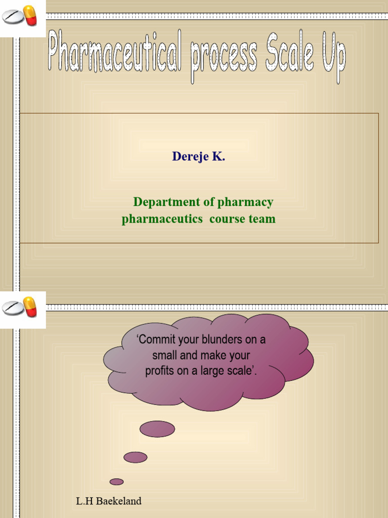 Understanding Scale-Up in Pharma Production | PDF | Tablet (Pharmacy ...
