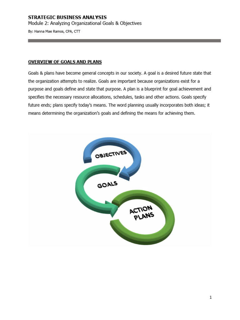 SBA - Module 2 - Analyzing Organizational Goals & Objectives | PDF | Goal | Decision Making