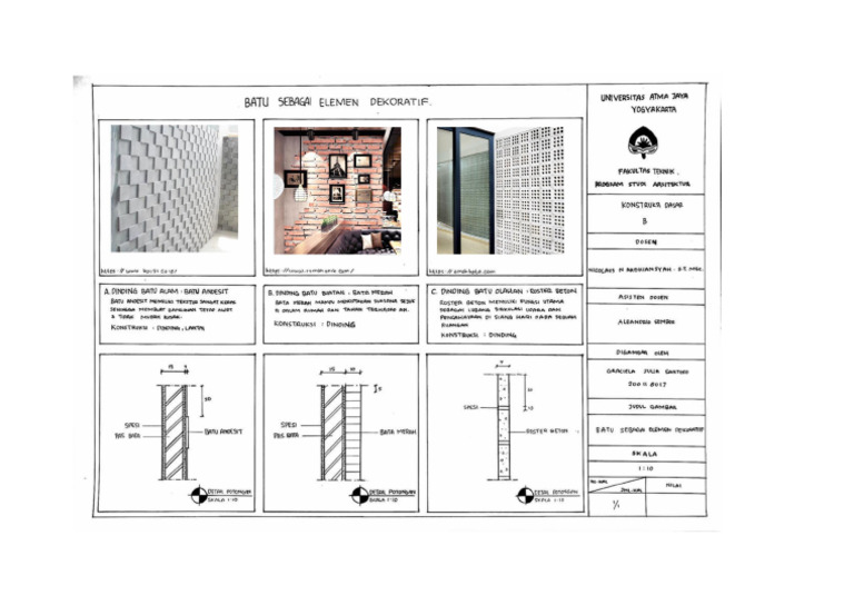 KONDAS - Batu Dekoratif, Detail Potongan Dinding | PDF