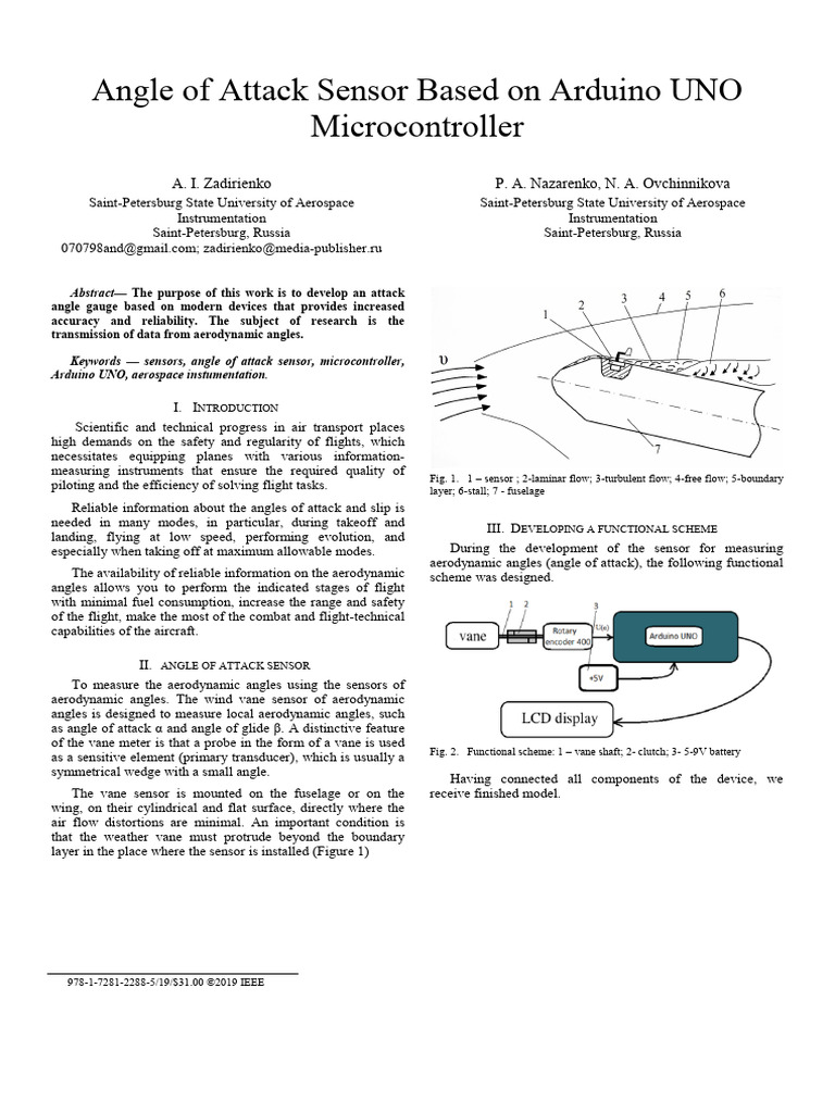 Angle Of Attack Sensor Based On Arduino Uno Microcontroller Pdf Sensor Instrumentation 