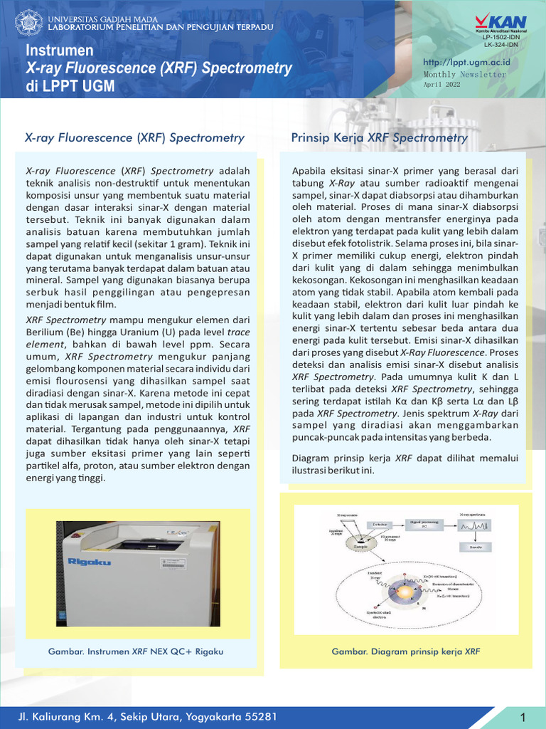 XRF Spectrometry di LPPT UGM | PDF