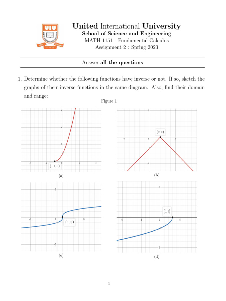 MATH 1151 Assignment 2 | PDF MATH 1151 Assignment 2 | PDF