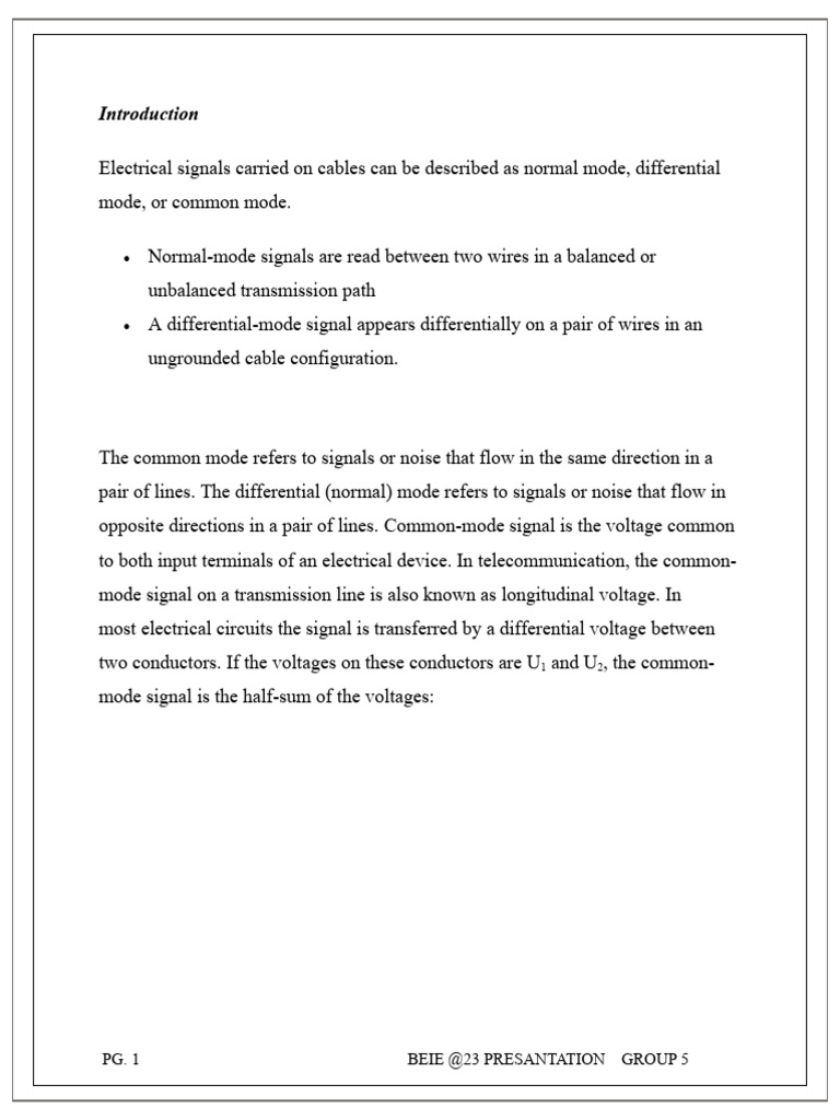 Common Mode Rejection Presentation | PDF | Operational Amplifier ...