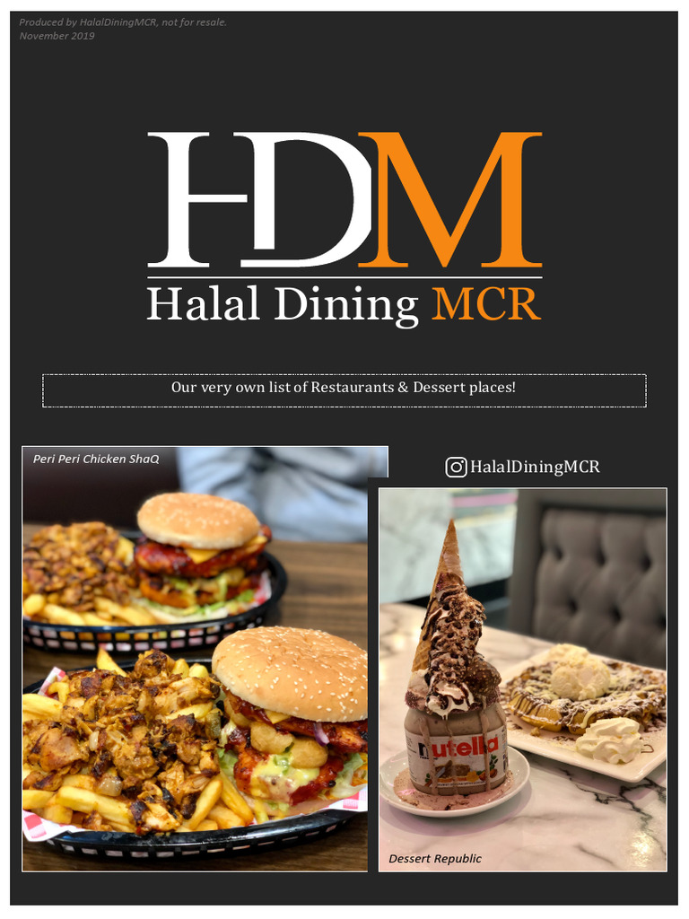 Halal Dining Booklet | PDF | Hamburgers | Restaurants