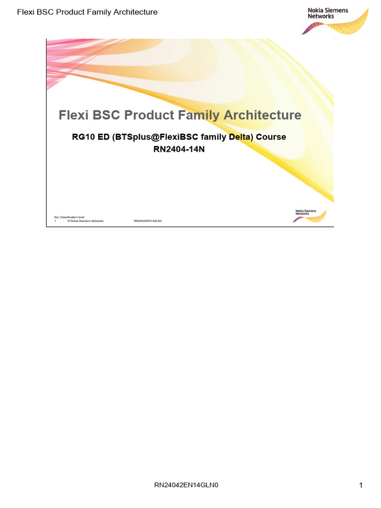 04 - RN24042EN14GLN0 - Flexi BSC Product Family Architecture | PDF