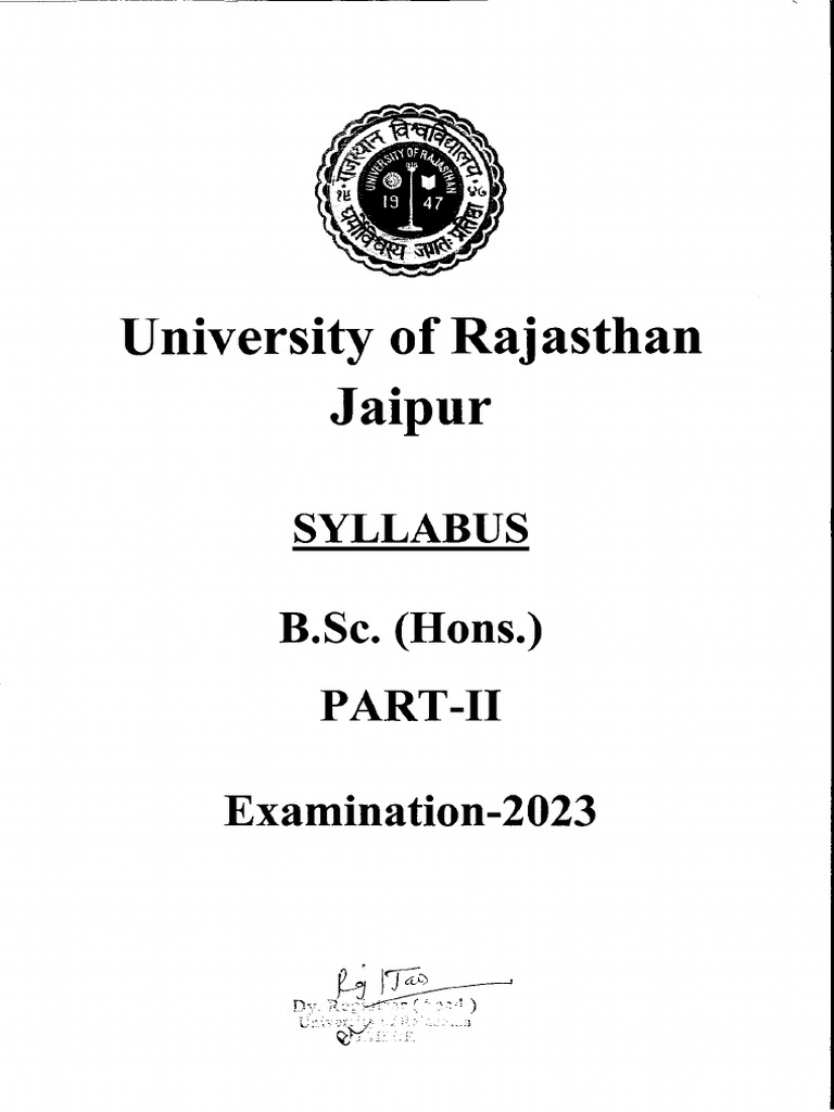 B.sc. (Hons.) Part II 2022-23 | PDF