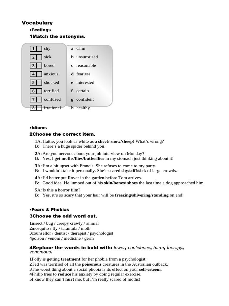 Grade 10 Unit 6 Vocabulary | PDF | Mental Health | Abnormal Psychology