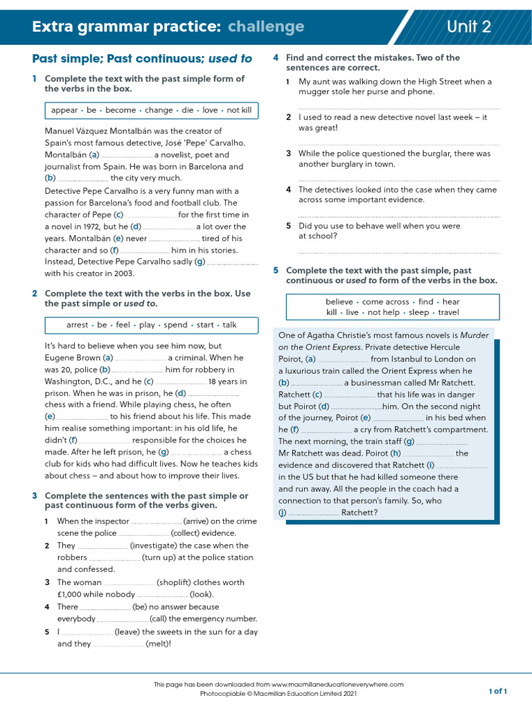 B1 U2 Extra Grammar Practice Challenge | PDF