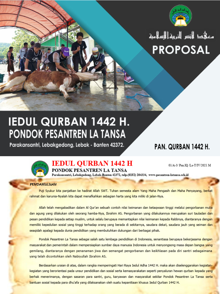 Proposal Idul Qurban 1442 H Keluar | PDF