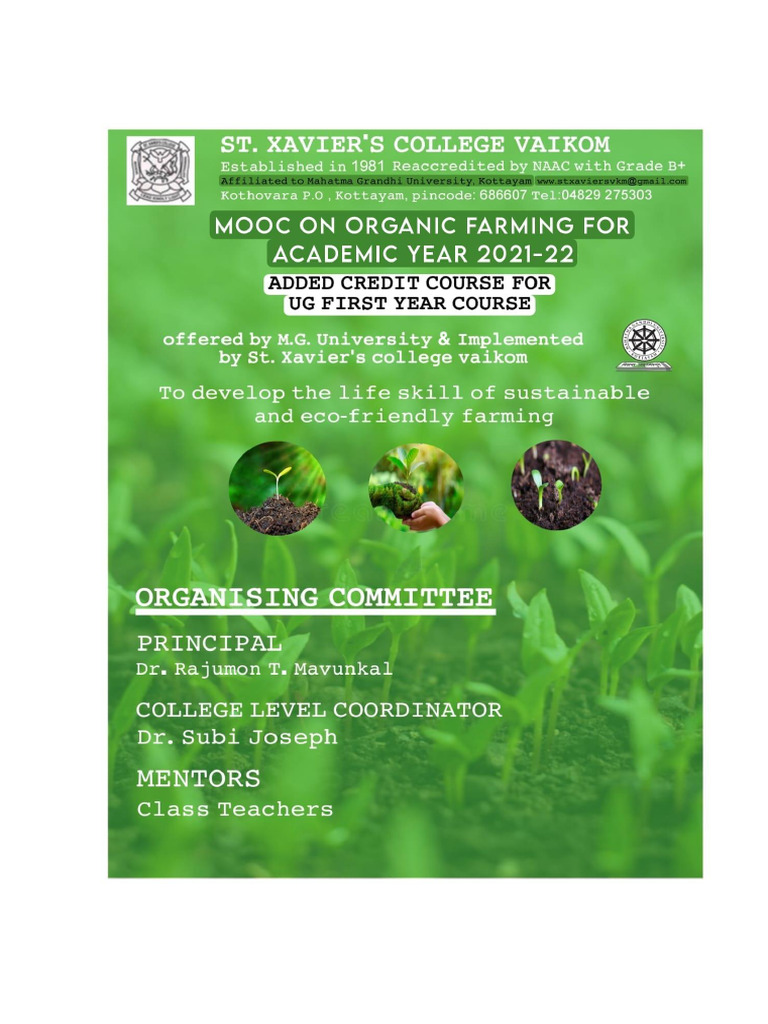 MOOC Action Plan for Organic Farming | PDF | Agriculture | Organic Farming
