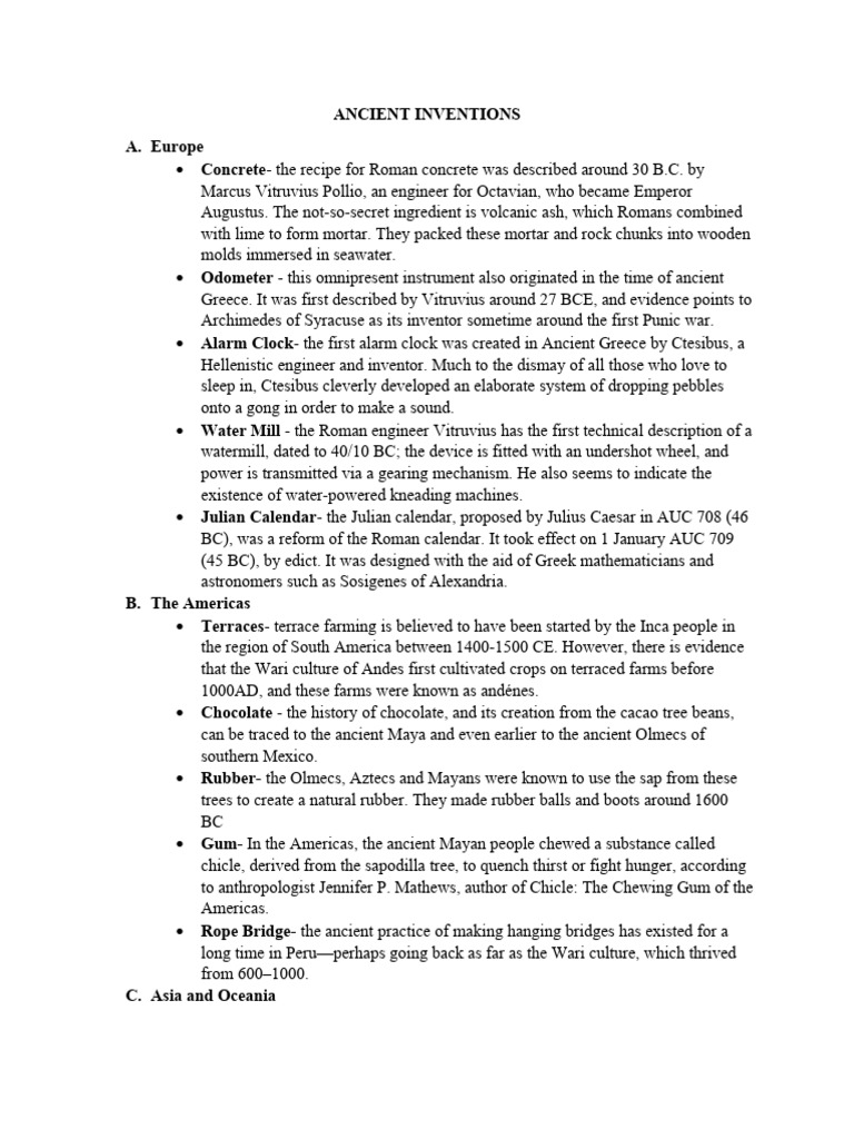 Ancient and Medieval Inventions Guide | PDF | Printing | Coffee