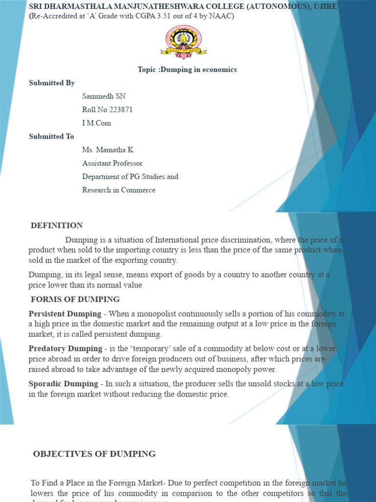 Dumping | PDF | Monopoly | Dumping (Pricing Policy)