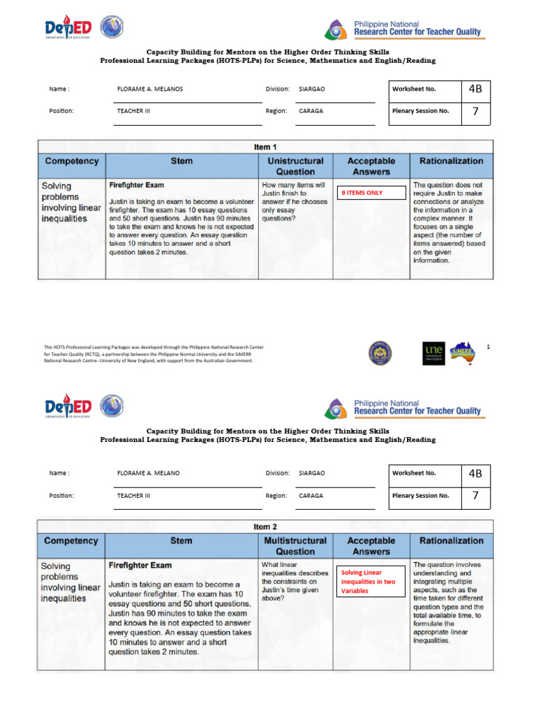 FAM Math - WS 4B | PDF | Learning | Cognition