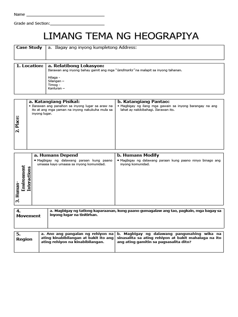 Five Themes of Geography | PDF