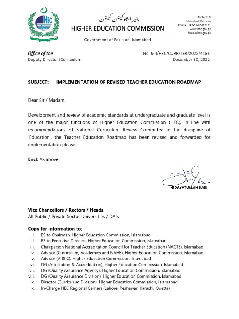 Revised Teacher Education Roadmap | PDF | Bachelor Of Science | Academic Degree