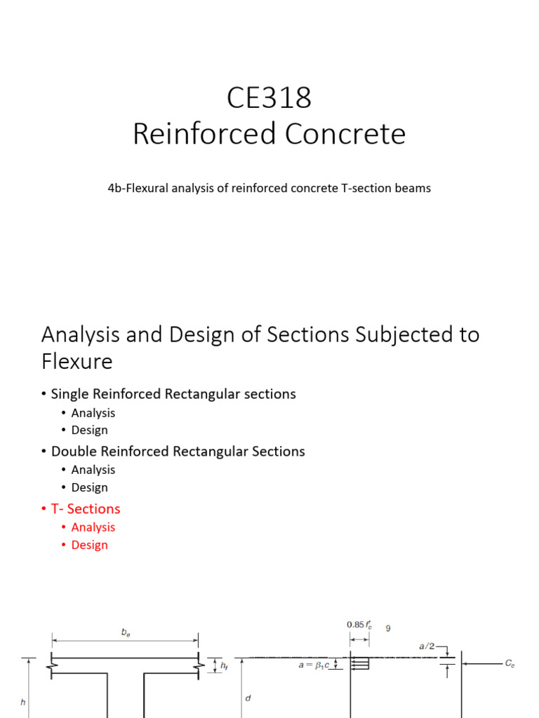 Flexural Analysis of T-Section Beams | PDF | Reinforced Concrete ...