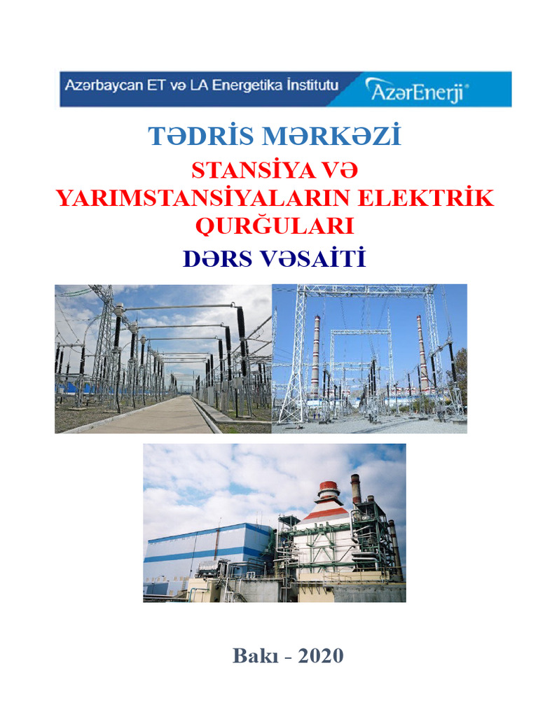 Stansiya VƏ Yarımstansiya Elektrik Qurğuları | PDF