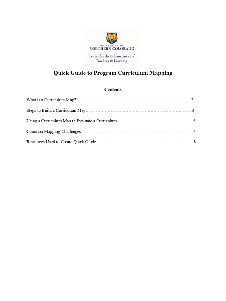 Program Curriculum Mapping Quick Guide | PDF | Curriculum | Learning