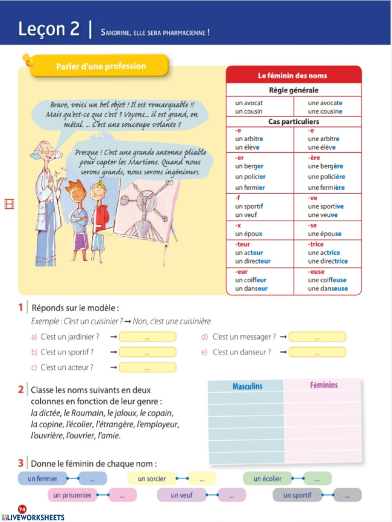 le feminin des noms | PDF