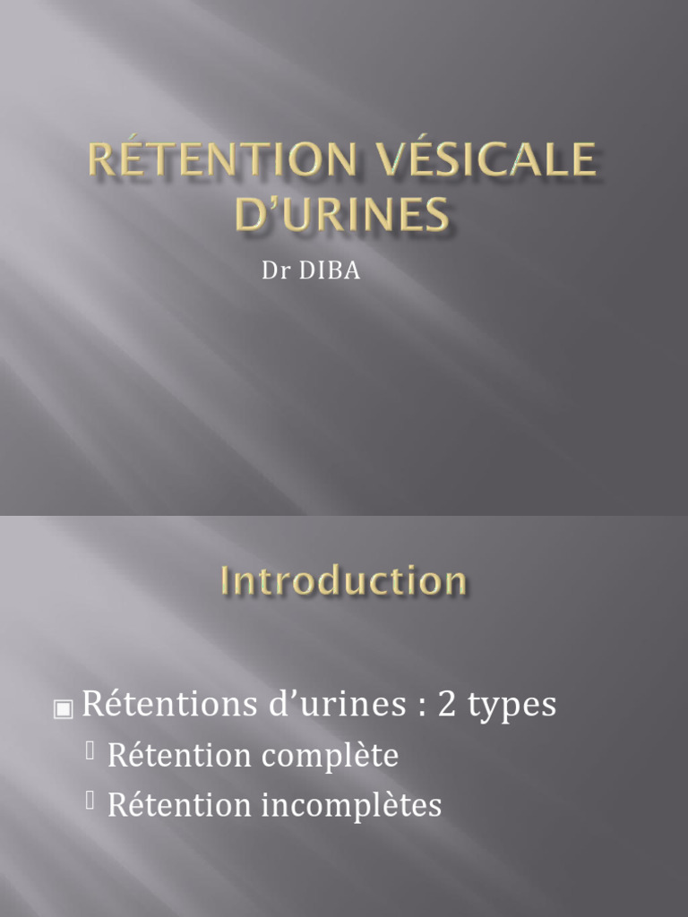 Rétention urinaire : types et symptômes | PDF | Spécialités médicales ...