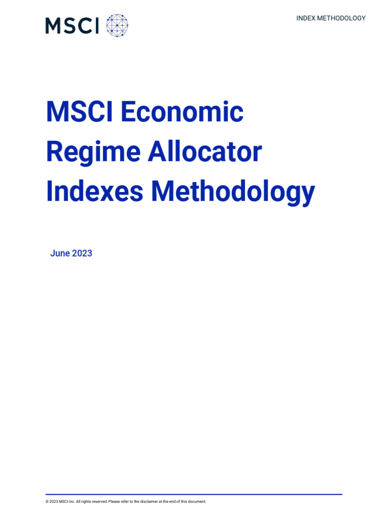 MSCI Economic Regime Allocator Indexes Methodology 20230626 | PDF ...