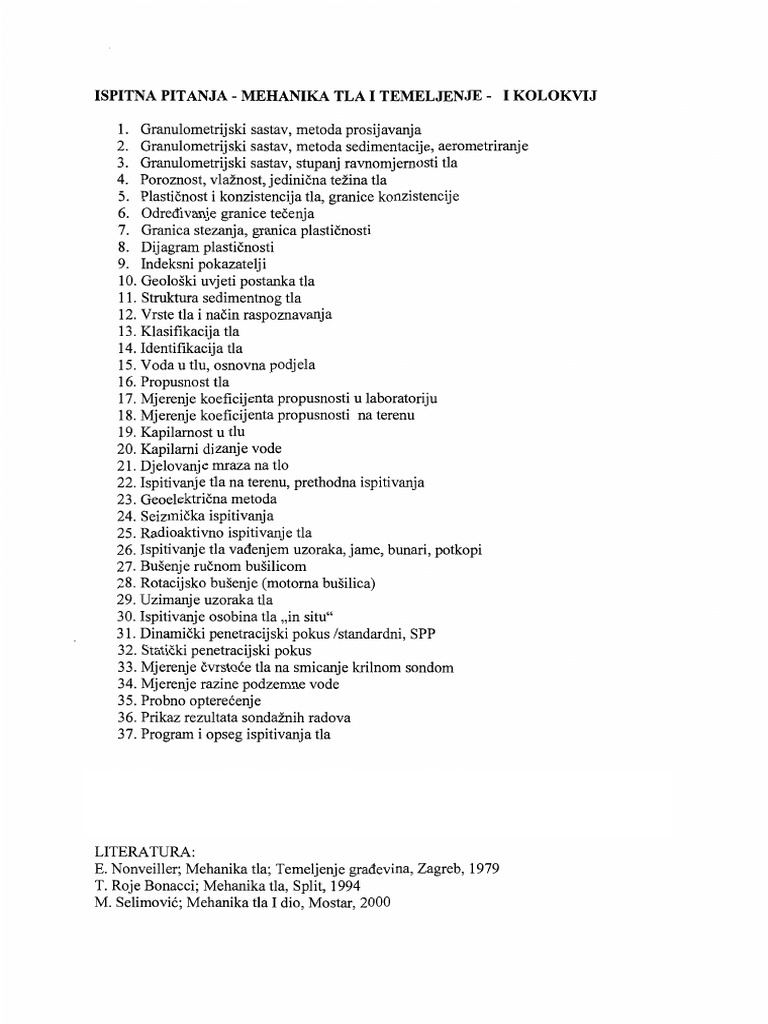 1 Kolokvij Pitanja | PDF