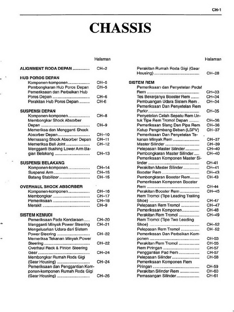 Pedoman Praktek Chasis | PDF