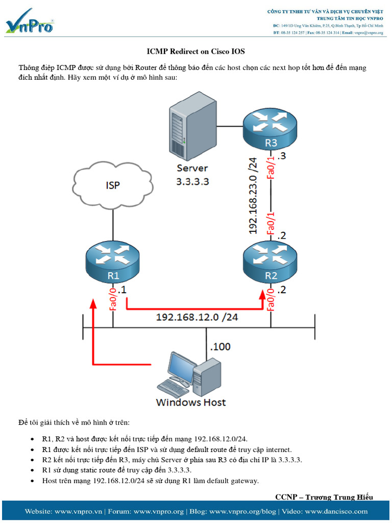 ICMP Redirect On Cisco IOS | PDF