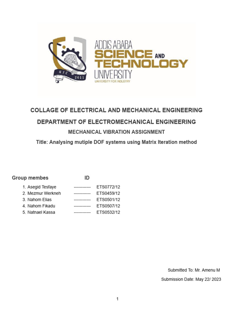 Matrix Iteration | PDF