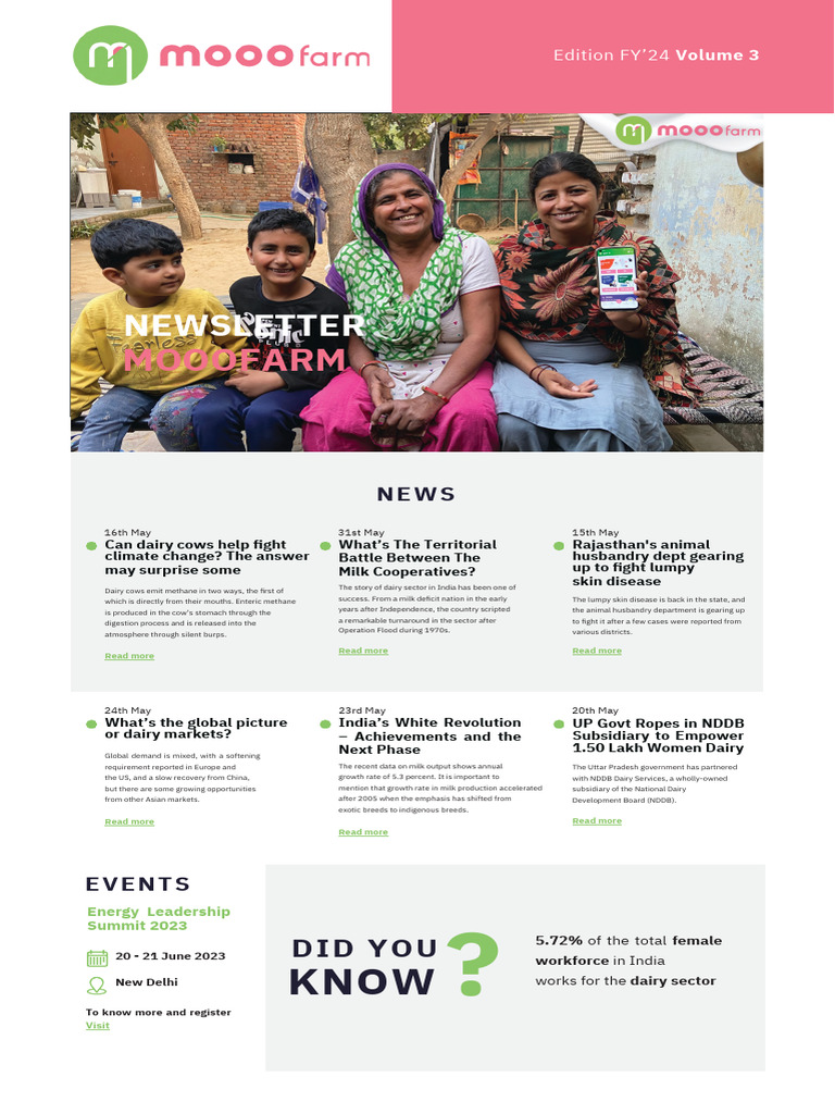 Mooofarm Newsletter June | PDF | Dairy | Milk