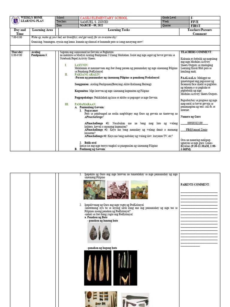 Grade 5 Cot Lesson Plan Ap Q1 | PDF
